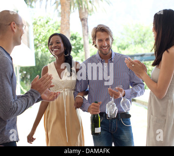 Young african american couple smiling happy dancing at the beach Stock ...
