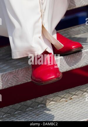 Pope Benedict XVI walks with his pastoral staff as he celebrates a Mass ...