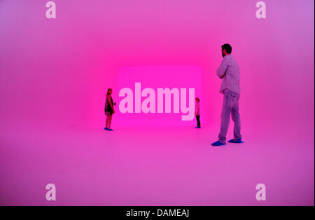 The installation 'Ganzfeld APANI' by US artist James Turrell is ...