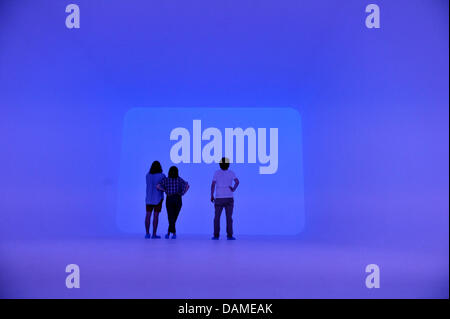 The installation 'Ganzfeld APANI' by US artist James Turrell is ...