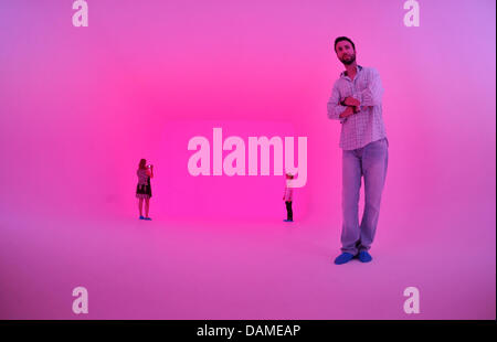 The installation 'Ganzfeld APANI' by US artist James Turrell is ...