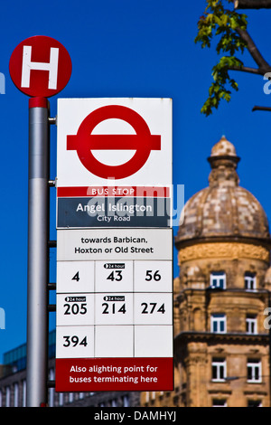London Transport Bus Stop Angel Islington London UK Stock Photo ...