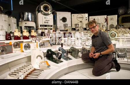 Conductor, harpsichordist and composer Michael Petermann poses in front of the installation 'The ...
