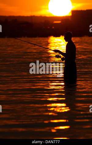 sea, fishing, fisherman, fish, sunset, light, male, interest, rod, rods ...
