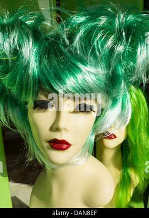 Shop window of a wig store, New York, USA Stock Photo - Alamy