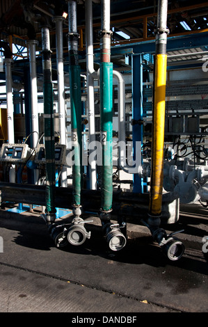 Oil Refinery road tanker loading filling area Stock Photo - Alamy