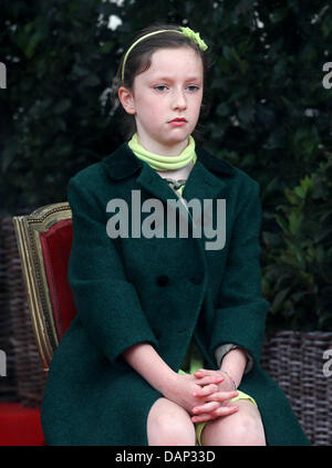 Princess Laetitia Maria of Belgium attends a military parade in front ...