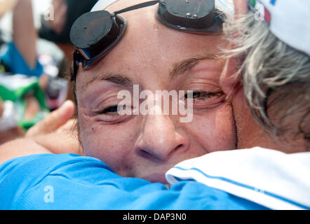 Alice Franco from Italy is celebrating after finishing third place the ...