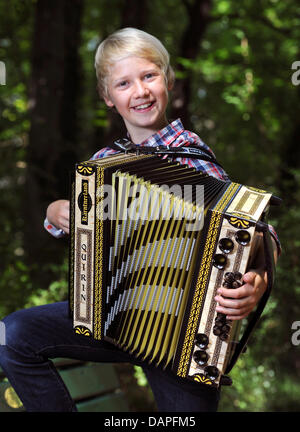 Twelve-year-old musician Quirin Weber poses in Munich, Germany, 17 ...