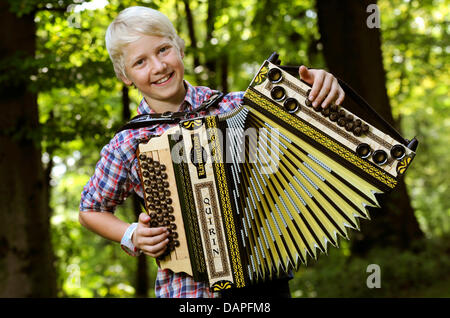 Twelve-year-old musician Quirin Weber poses in Munich, Germany, 17 ...