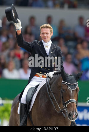 Netherland’s Edward Gal in action during the Dressage Team Grand Prix ...