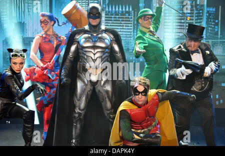 The actors Nick Court (L) as Batman and Michael Pickering as Robin ...