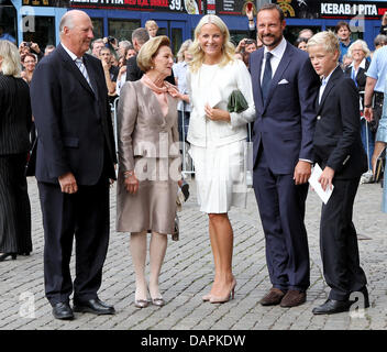 Norway's King Harald, Queen Sonja, Crown Prince Haakon, Crown Princess ...