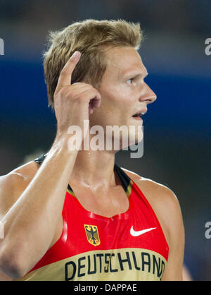 Pascal Behrenbruch of Germany reacts after the Men's 1500m of the ...