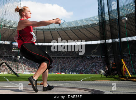German hammer thrower Betty Heidler wins the women's hammer throw event ...
