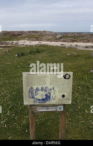 Bilingual Information sign for Ringing stone Isle of Tiree Scotland ...