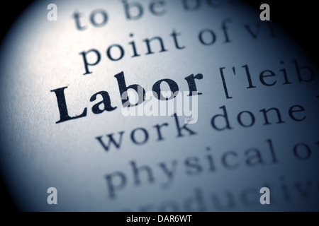 Fake Dictionary, Dictionary definition of the word Labor Stock Photo ...