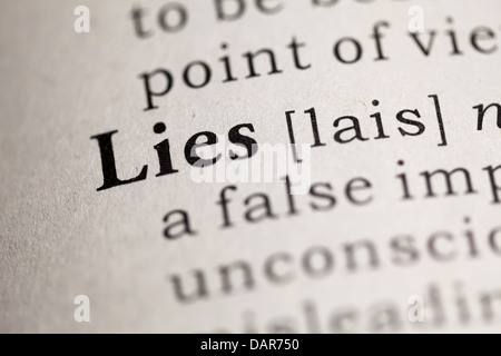 Fake Dictionary, definition of the word lies Stock Photo - Alamy