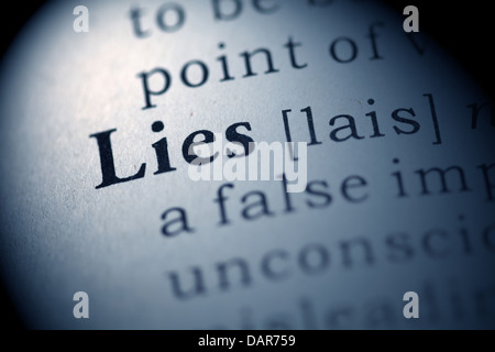 Fake Dictionary, definition of the word lies Stock Photo - Alamy