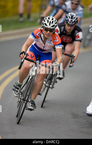 Women cyclists competing during the time trial stage of the Redlands ...