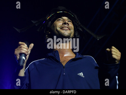 British singer Jay from Jamiroquai performs during a live event in the ...
