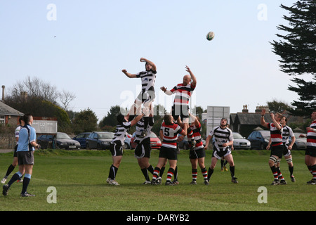 Falmouth RFC v PZ Amateurs scrum Stock Photo - Alamy