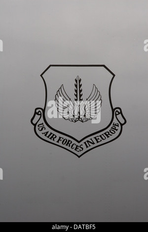 United States Air Forces in Europe (USAFE) logo on the tail of a F-15E ...