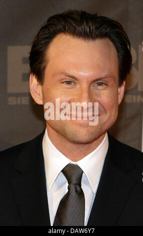 US actor Christian Slater smiles for the cameras at the German premiere ...