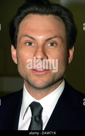 US actor Christian Slater smiles for the cameras at the German premiere ...