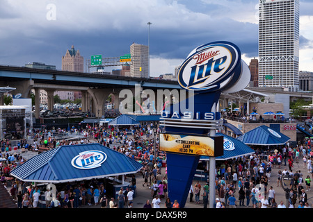 Miller Lite Oasis stage is seen on the Henry W. Maier Festival Park (Summerfest Grounds) in ...