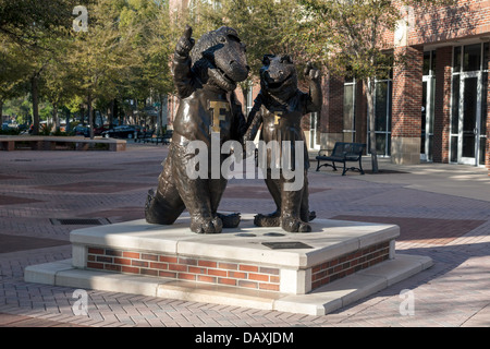 Statues of University of Florida mascots Albert E. Gator and Alberta ...