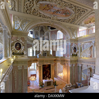 Interior view of baroque St. Trinitatis Church, Castle Church, Saint ...