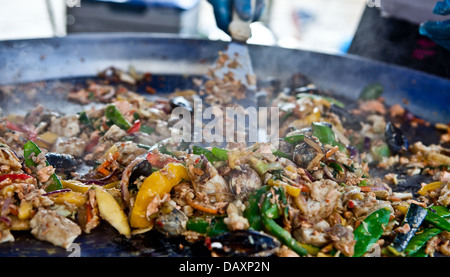 street food paella Stock Photo - Alamy