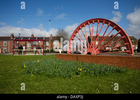 Sharlston Colliery pit wheel, New Sharlston near Wakefield. The wheel ...