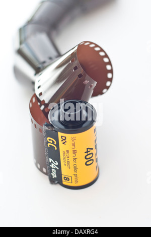 35 mm camera film roll isolated on a white background Stock Photo - Alamy