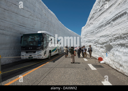 Snow Corridor near the Summit at Murodo on the Tateyama Kurobe Alpine ...