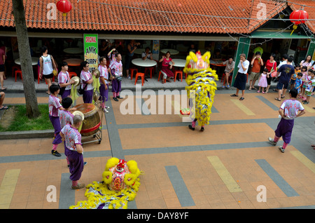 Traditional Dragon & Lion dance at the Chinese New Year Fire Horse ...