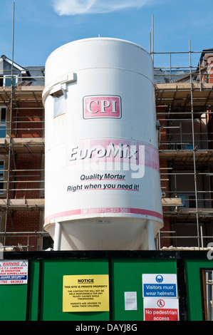 Cement mortar CPI Euromix Silo Mixing Station on a new build building ...