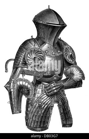 military, Middle Ages, armour, Maximilian plate armour, circa 1460 ...