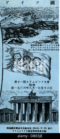 Olympic Games in Berlin 1936 Official Poster in English Language Stock ...