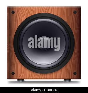 Stereo speaker with no cover on a white background Stock Photo - Alamy