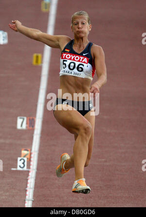 German Jennifer Oeser shown in action during the long jump Stock Photo ...
