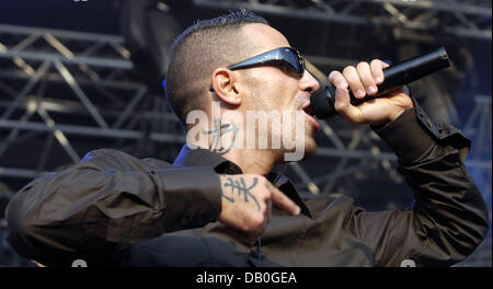 German rapper Bushido performs on stage at the anti violence concert ...