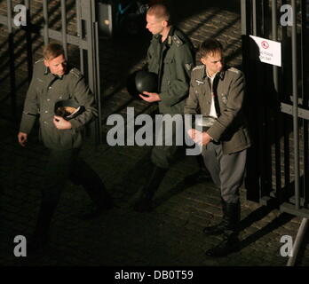 Extras pictured during the shooting of 'Valkyrie' at German Resistance ...