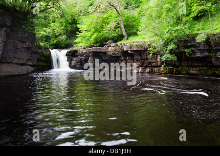 Kisdon Force waterfall, river Swale, on the Pennine Way, Keld ...