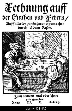 Adam Ries, Adam Riese, 1492 - 1559,s a German mathematician, 1550 ...