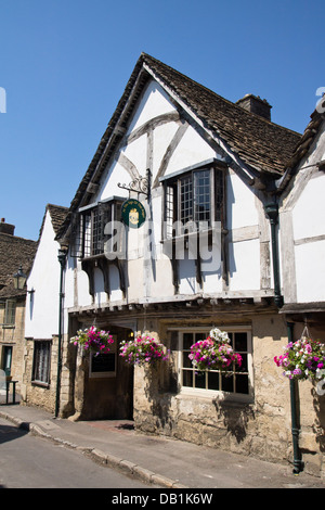 The Sign of the Angel pub, Lacock, Wiltshire, England, UK Stock Photo ...