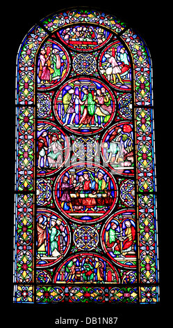 Stained glass window in Ely Cathedral, Cambrideshire, England Stock ...