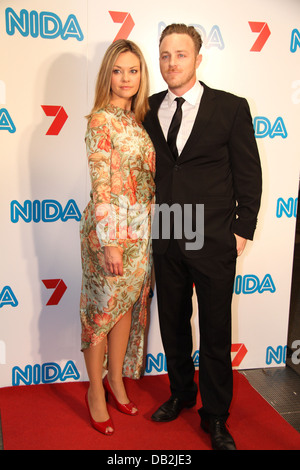 Claire Aird and Nathaniel Dean arrive on the red carpet for the annual ...