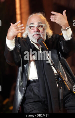 Greek singer Demis Roussos performs during a dress rehearsal for the ...